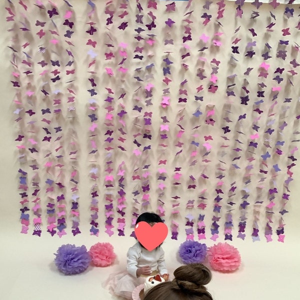 20 Strands Cream Paper Butterfly Garland ,butterfly Backdrop ,party ...