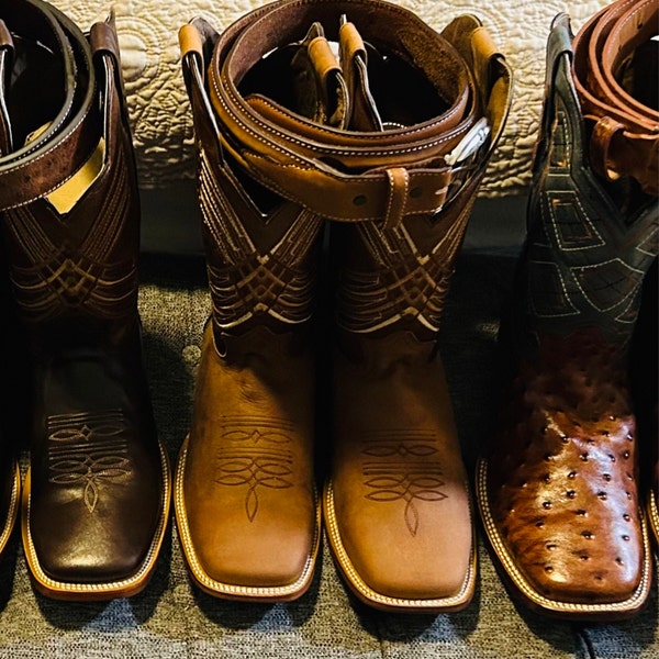 Cowhide Boots / Cowgirl Hair on Cowhide Leather Boots / Genuine Cowhide ...