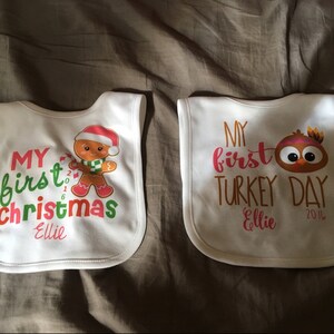 My First Thanksgiving Bib Thanksgiving Bib Bib Set for - Etsy