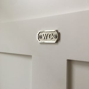 WC Door Sign Available in Three Finishes Silver Nickel, Antique Bronze ...