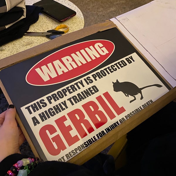 Funny Gerbil Sign, Highly Trained Gerbil Metal Warning Sign - Etsy