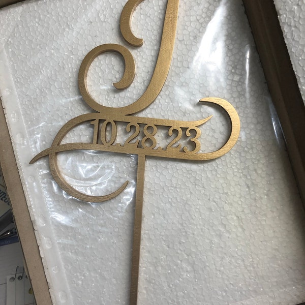 Wedding Cake Topper, Monogram Cake Topper, Custom Initials Wedding Cake ...
