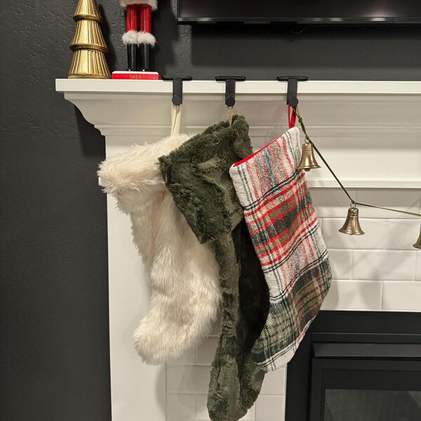 Personalized Stocking, Green Fur Christmas Stocking, Personalized Moss ...