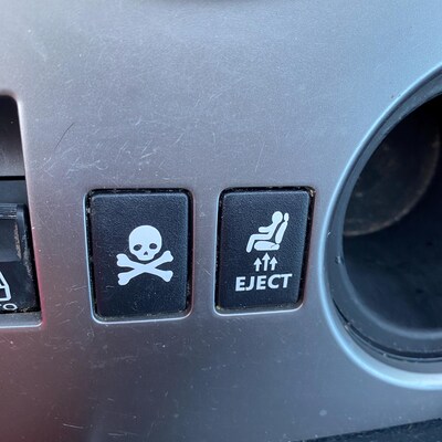 Eject Button Decal, Car Decal, Eject Passenger Button, Blank Button ...