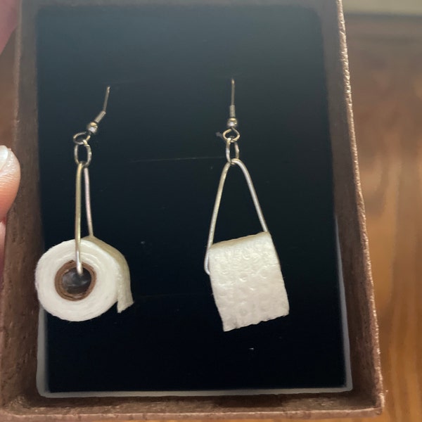 Toilet Paper Earrings,real Toilet Paper,weird Earrings,crazy Earrings ...