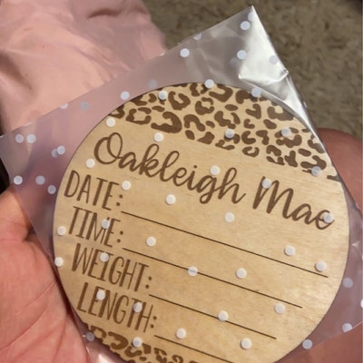 Leopard Print Birth Announcement Sign, Birth Stats, Animal Print, Laser ...
