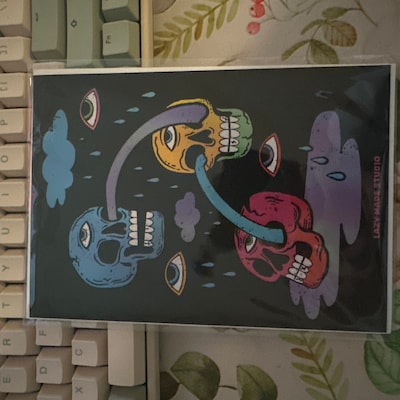 Neon Bones 8 X 10 Art Print Graphic Pink Illustration Punk Feminist ...