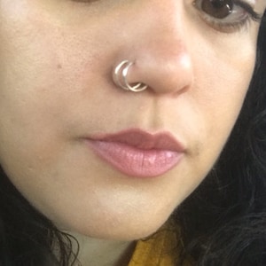 Wavy Triple Hoop Nose Ring for single pierced nose 22 or 20 | Etsy