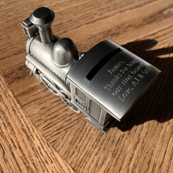 Personalized Train Bank - Ring Bearer Gift - Child's Gift - Train ...