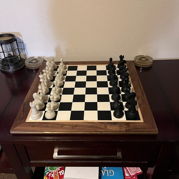 Luxury Tournament Chess Set, Large Chess Board, Gorgeous Walnut Brass ...