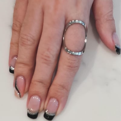 Black Cuff Ring / Open Front Black Ring / Armour Ring / Black Jewelry ...