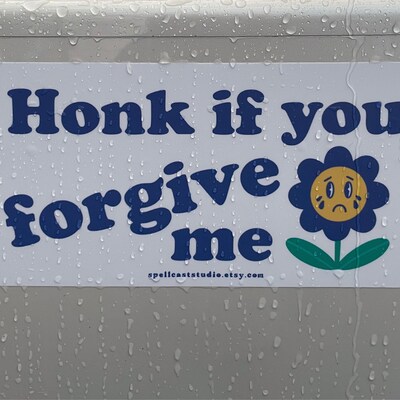 Funny Gen Z Bumper Sticker, honk If You Forgive Me Stickers for Cars - Etsy