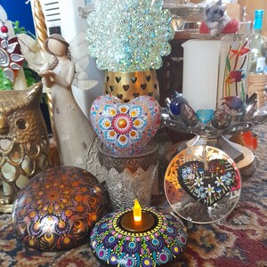 Hand Painted Polka Dot Stone Unique Painted Stones | Etsy