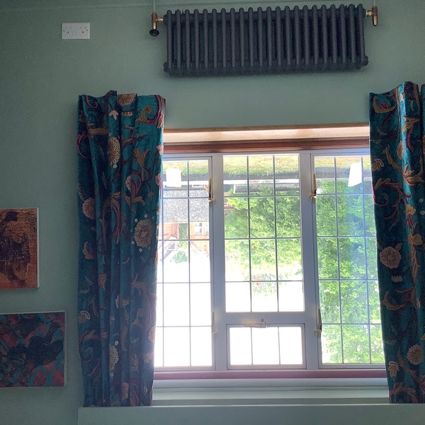 Beautiful Amber Rust Velvet Crewel Hand-embroidery Curtain-velvet ...