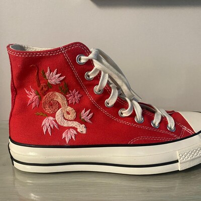 Converse Embroidered Custom Cartoon, Neighbor Totoro Embroidered ...