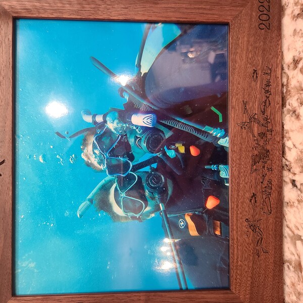 Scuba Diving Any Text/engraved/personalized/custom Picture Frame/gift ...