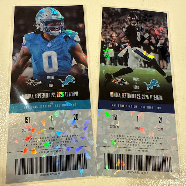 Physical Custom Football Game Ticket, Personalizable Printed Tickets to ...