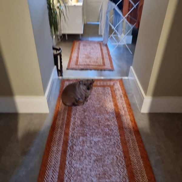 Teal and Cream Rug, Oriental Area Rug, Ultra-thin Rug, Non-slip Rug ...