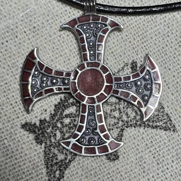 Handmade Anglo Saxon Trumpington Cross Pendant or Brooch in Bronze or ...