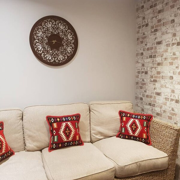 Wooden Clock FANCY 60cm (23 1/2 Inch), Unique Wall Clocks, Silent Clock ...