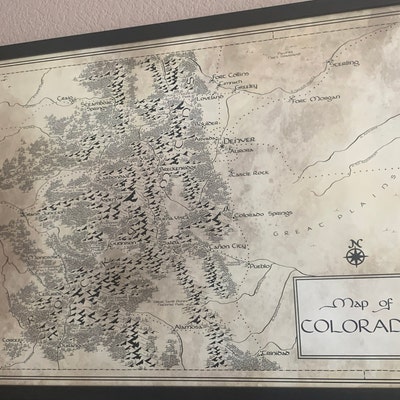 Colorado Map / Tolkien Inspired / Free US Shipping - Etsy