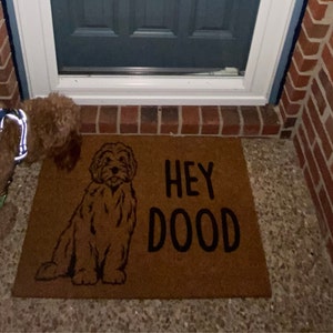 1426 Hey Dood Golden Doodle Dog Goldendoodle Doormat Labradoodle ...