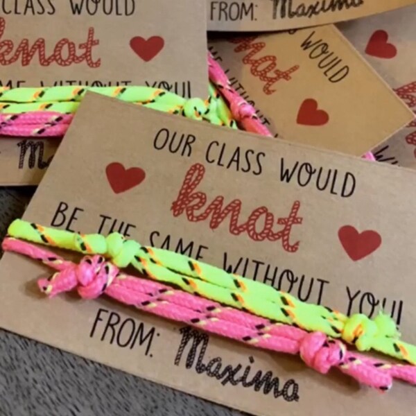 Knot Valentine Cards PRINTABLE Friendship Bracelet Valentine's Day Card ...