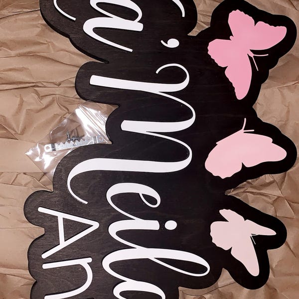 Butterfly Name Sign, Nursery Name Sign, Butterfly Nursery Decor, Name ...