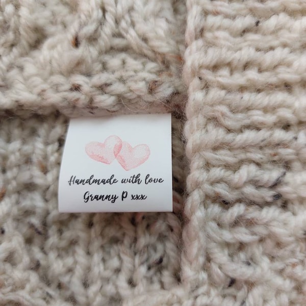 Custom White Fabric Clothing Labels Product Tags Handmade Items ...