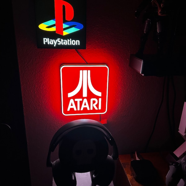ATARI Sign for Gaming Room Decor | USB Powered Extra Long Cable | Full ...