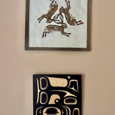 Coast Salish Twin Wolves Wall Art - Etsy