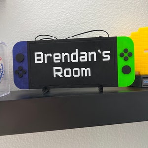 Personalized Gamer Name Sign for Door, Wall or Shelf 8in X 3in Custom ...
