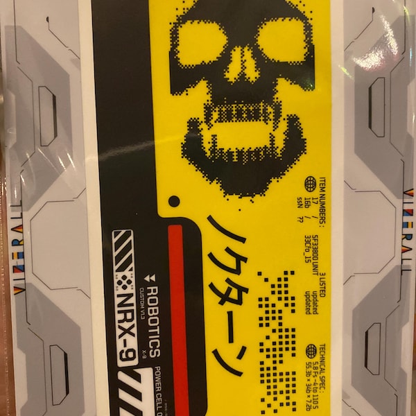 Cyberpunk Vinyl Sticker | Yellow Robotics Power Cell | Sci-fi Gaming ...