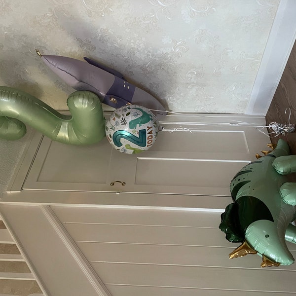 Green Dinosaur Foil Balloon, Triceratops Balloon, Green Dinosaur ...