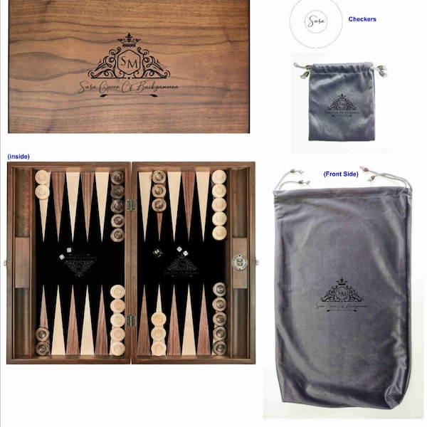 Premium Personalized Backgammon Set in Maple-green, Handmade Wooden ...