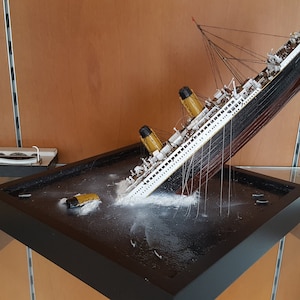 Handmade Titanic Model in Frame With Illumination Historical Art - Etsy