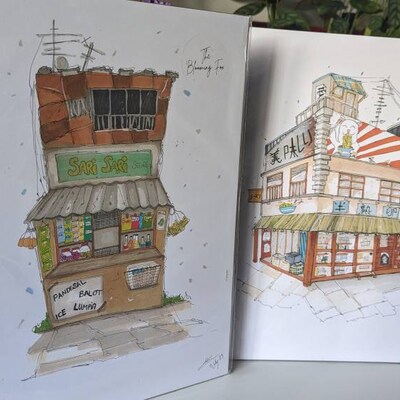 Sari Sari Filipino Shop Urban Sketch in Print - Etsy
