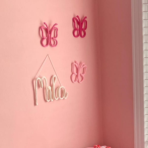 Knitted Name Sign,custom Wire Name,gifts for Kids,rope Words,nursery ...