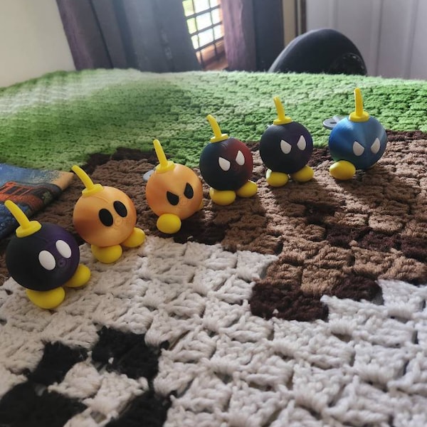 Bomb-omb Paper Mario 3D Printed Desk-sized Figures (3 Count) - Etsy