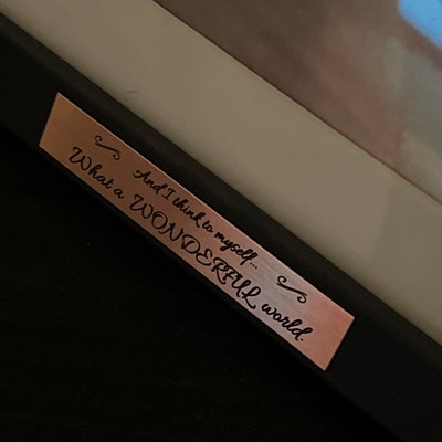 Engraved Brushed Copper Plate Picture Frame Art Label Name Tag 3 X 1/2 ...