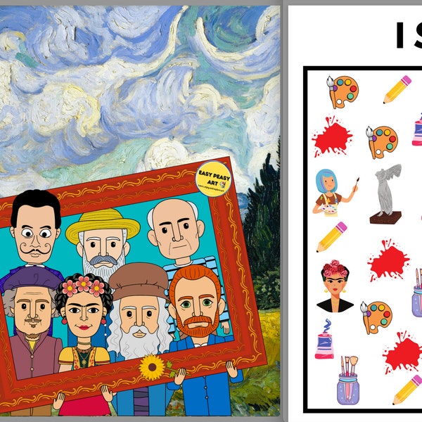 I Spy Art Printable, Look and Find Art Activity Sheet, I Spy for Kids ...