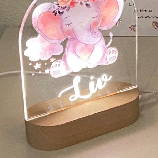 Personalised Night Light Baby Gift - Custom Name Nursery Night Light ...