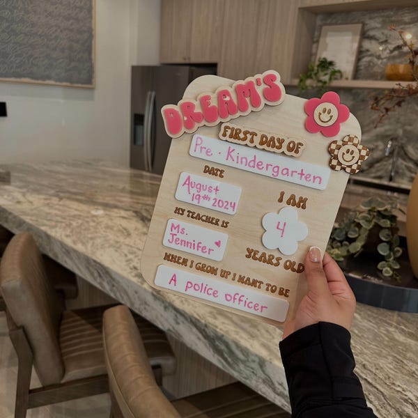 Groovy Personalized Interchangeable First & Last Day School Sign | Back ...