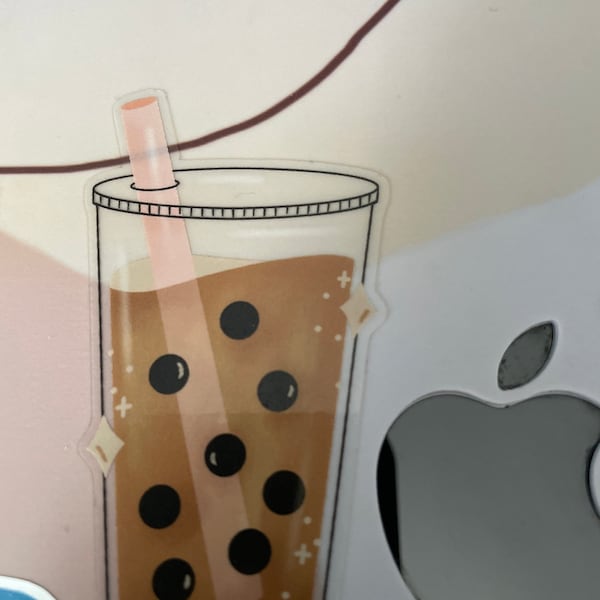 Boba Clear Sticker | Food Sticker | Boba Sticker | Boba Vinyl Sticker ...