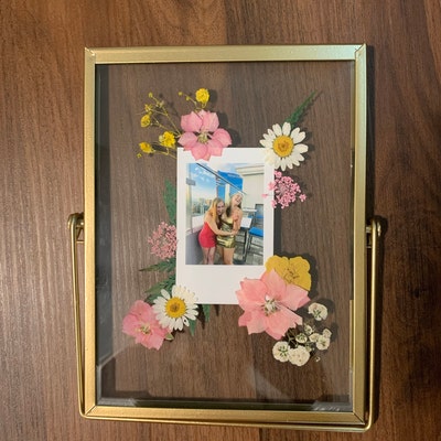 Personalized Polaroid Picture Frame With Pressed Flowers, Custom ...