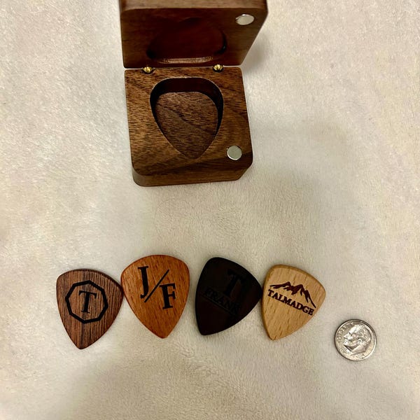 Custom Wooden Guitar Picks Box,personalized Guitar Pick Holder Storage ...