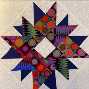 Digital PDF Quilt Block Patterndouble Aster Quilt Block Patternmodern ...