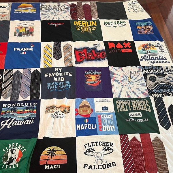 Tshirt Blanket Memory Custom Shirt Into Quilt for Boys and Girls Band ...