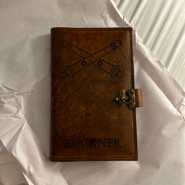 Field Artillery Cross Cannons, Leather Book Cover and Log Book ...