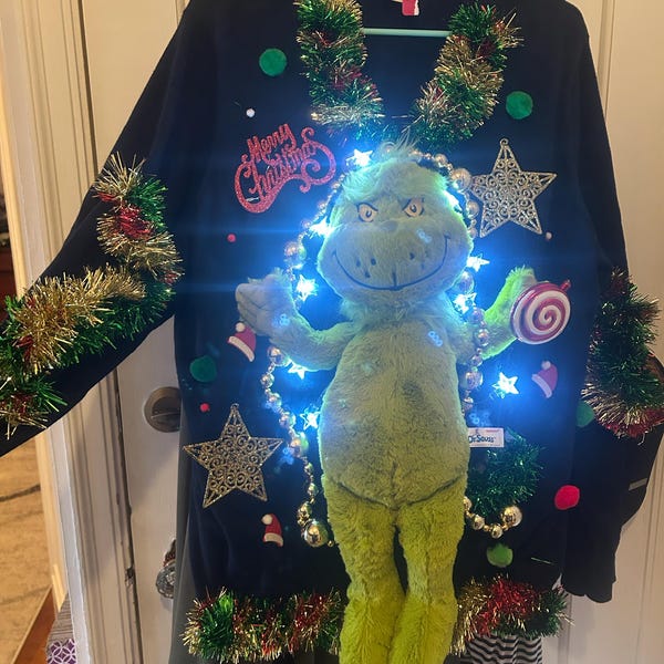 Light-up Santa Gnome Ugly Christmas Sweater: Tacky Holiday Party - Etsy